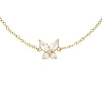 China 14K Gold Plated Butterfly Charm Bracelet in 925 Sterling Silver with 50 pcs MOQ for sale