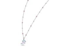 China Kids Enamel Unicorn Pendant Necklace 925 Sterling Silver White Gold Plated for sale