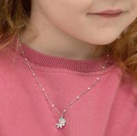 China Kids Enamel Unicorn Pendant Necklace 925 Sterling Silver White Gold Plated for sale