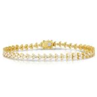 China Designer 18K Gold 925 Sterling Silver Flower Charm Women Tennis Bracelet with ZIRCON for sale