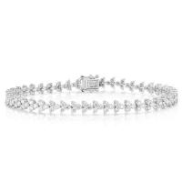 China Designer 18K Gold 925 Sterling Silver Flower Charm Women Tennis Bracelet with ZIRCON for sale