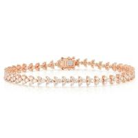 China Designer 18K Gold 925 Sterling Silver Flower Charm Women Tennis Bracelet with ZIRCON for sale