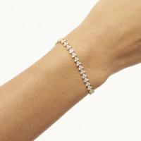 China Designer 18K Gold 925 Sterling Silver Flower Charm Women Tennis Bracelet with ZIRCON for sale