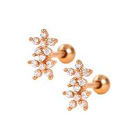 China Classic Style Double Flowers Ball Back Flat Back 925 Sterling Silver Earrings for Girls for sale