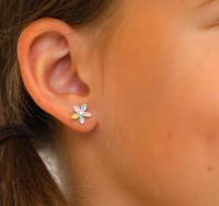 China Yellow Enamel Multi Color Flower Stud Earrings 925 Sterling Silver Flower Studs for sale