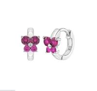 China Sapphire Cubic Zircon Butterfly Huggies Earrings For Gift Occasion for sale