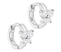 China Sapphire Cubic Zircon Butterfly Huggies Earrings For Gift Occasion for sale