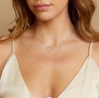 China 925 Sterling Silver Pave Diamond Love Necklace for Girl Friend Third Party Appraisal for sale