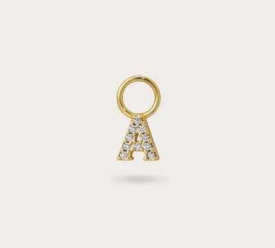 China Logo 925 and customized Mini 18K Gold Initial Charm 925 Sterling Silver Personal Pendant for sale