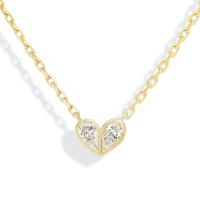 China Fine 18K Gold Plated White Pear Shape CZ Sweetheart 925 Sterling Silver Necklace for Women for sale