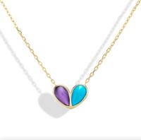 China Fine 18K Gold Plated White Pear Shape CZ Sweetheart 925 Sterling Silver Necklace for Women for sale