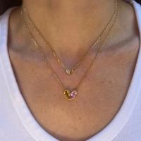China Fine 18K Gold Plated White Pear Shape CZ Sweetheart 925 Sterling Silver Necklace for Women for sale