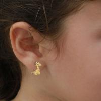China Micro Insert Technology Sterling Silver Children's Body Jewelry Giraffe Stud Earrings for sale