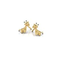 China Micro Insert Technology Sterling Silver Children's Body Jewelry Giraffe Stud Earrings for sale