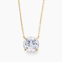 China Elegant 18K Gold Plated Round Cut 925 Sterling Silver Necklace for Fashion Jewelry for sale
