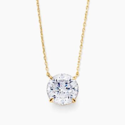 China Elegant 18K Gold Plated Round Cut 925 Sterling Silver Necklace for Fashion Jewelry for sale