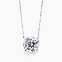 China Elegant 18K Gold Plated Round Cut 925 Sterling Silver Necklace for Fashion Jewelry for sale