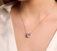 China Elegant 18K Gold Plated Round Cut 925 Sterling Silver Necklace for Fashion Jewelry for sale