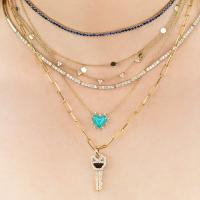 China 925 Sterling Silver Chain Jewelry Diamond And Turquoise Heart Twist Necklace No Pearl Chain for sale