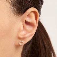 China 18K Gold Plated 925 Sterling Silver Classic Stud Earrings for Girls Fashion Accessory for sale