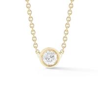 China Simple 925 Sterling Silver Solitaire Diamond CZ Necklace in 7mm/10mm/15mm Stone Sizes for sale