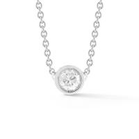China Simple 925 Sterling Silver Solitaire Diamond CZ Necklace in 7mm/10mm/15mm Stone Sizes for sale