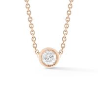 China Simple 925 Sterling Silver Solitaire Diamond CZ Necklace in 7mm/10mm/15mm Stone Sizes for sale