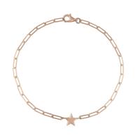 China 925 Sterling Silver Tiny Star Charm Bracelet with 18K Gold Plating and 12mm Star Charm for sale