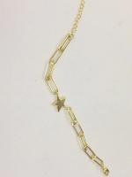 China 925 Sterling Silver Tiny Star Charm Bracelet with 18K Gold Plating and 12mm Star Charm for sale