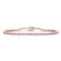 China 925 Sterling Silver Classic 2mm Rose Pink Pave Cubic Zircon Tennis Bracelet for Girl for sale