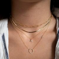 China Gold Plated S925 Silver Circle Pendant CZ Necklace for Women 925 Sterling Silver for sale