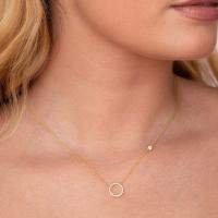 China Gold Plated S925 Silver Circle Pendant CZ Necklace for Women 925 Sterling Silver for sale