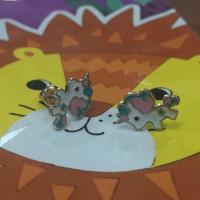 China Wholesales White Enamel Unicorn Fantasy 925 Silver Earrings Girls' Enamel Colors White for sale