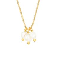 China 925 Sterling Silver Three Freshwater Pearls Charm Pendant Necklace for Women 16