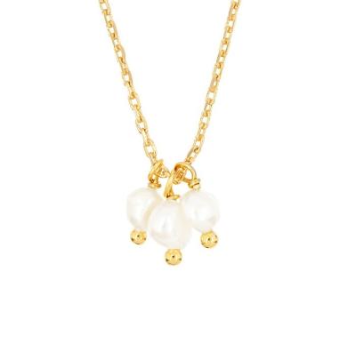 China 925 Sterling Silver Three Freshwater Pearls Charm Pendant Necklace for Women 16
