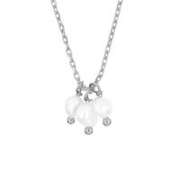 China 925 Sterling Silver Three Freshwater Pearls Charm Pendant Necklace for Women 16