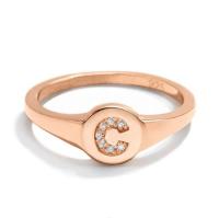China Customizable Letter Initial Signet Ring 18K Gold Plated 925 Silver CZ Classic Design for sale
