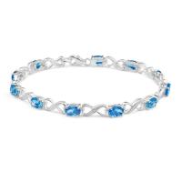 China 925 Silver Infinity Blue Topaz CZ Tennis Bracelet Length 6.25 inches for Chic Fashion for sale