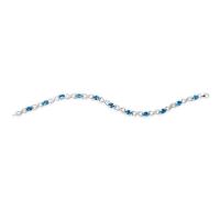 China 925 Silver Infinity Blue Topaz CZ Tennis Bracelet Length 6.25 inches for Chic Fashion for sale