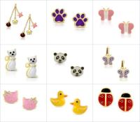 China Cute Trendy Pink Flower Enamel Screw Back Earring Adorable 925 Sterling Silver Design for sale