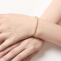 China Women Adjustable Bangle with Pave Zircons 18K Gold Plated Jewelry for sale