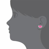 China Silver Pink and Green Enamel Watermelon Kids Screw Back Earring for Gifts Occasion for sale