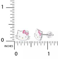 China 18K Gold Plated Hello Kitty Enamel Stud Earrings for Girls in 925 Sterling Silver for sale