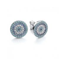 China ZIRCON Circle 18K Gold Plated Handmade Micron Pave CZ Eye Turkiye Design Stud Earring 925 Sterling Silver for sale