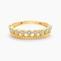 China 925 Sterling Silver CLASSIC Style Wholesales Stackable Women's Ring With Gold Plated Beads for sale