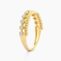 China 925 Sterling Silver CLASSIC Style Wholesales Stackable Women's Ring With Gold Plated Beads for sale