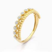 China 925 Sterling Silver CLASSIC Style Wholesales Stackable Women's Ring With Gold Plated Beads for sale