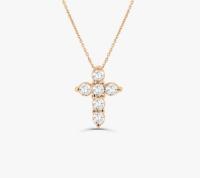 China Druzy Stone Diamond Cross Necklace Round Brilliant Cut 925 Silver Cross Pendant for sale