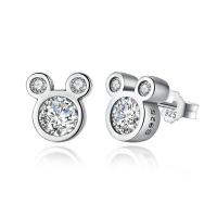 China Third Party Appraisal Certified Children Jewelry 925 Sterling Silver Mouse Earrings for sale