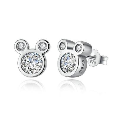 China Third Party Appraisal Certified Children Jewelry 925 Sterling Silver Mouse Earrings for sale